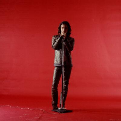 'Rock Star Jim Morrison of the Doors Holding Microphone Alone as He ...
