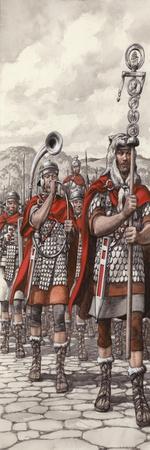 'Roman Legions Marching Behind their Standard' Giclee Print - Pat ...