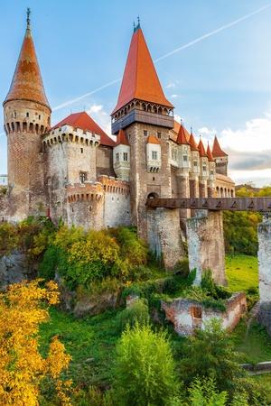 'Romania, Hunedoara. Corvin Castle, Gothic-Renaissance castle, one of ...