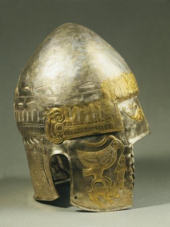 'Romania, Prahova, Poiana, Repousse Gold and Silver Helmet' Giclee ...