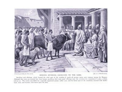'Romans Offering Sacrifices to the Gods' Giclee Print - A.C ...