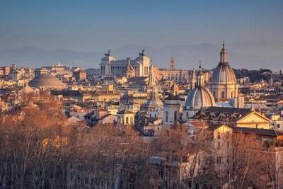 'Rome. Aerial cityscape image of Rome, Italy during winter sunset ...