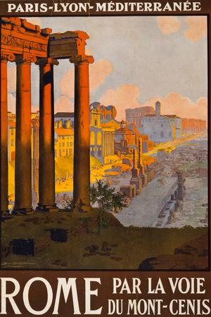 'Rome Italy Tourism Travel Vintage Ad' Art | AllPosters.com