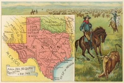 'Roping Longhorn, Map' Prints | AllPosters.com
