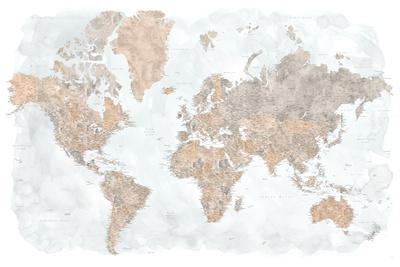 Calista High Detail World Map Giclee Print - Rosana Laiz Blursbyai ...