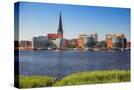 Rostock, Germany. Cityscape image of Rostock riverside with St. Peter's ...