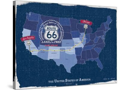 'Route 66 Map' Stretched Canvas Print - Tom Frazier | AllPosters.com