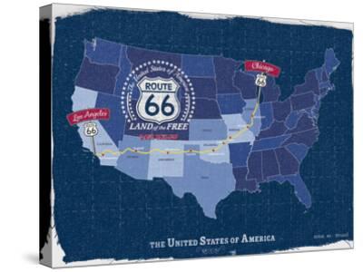 'Route 66 Map' Stretched Canvas Print - Tom Frazier | AllPosters.com