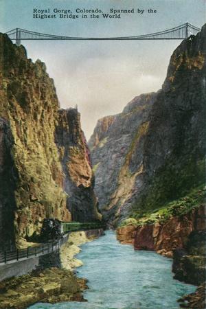 'Royal Gorge, Colorado, View of the Bridge and Denver and Rio Grand ...