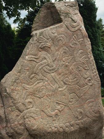 'Rune Stone Dating from the 10th Century, Jelling, Jutland, Denmark ...