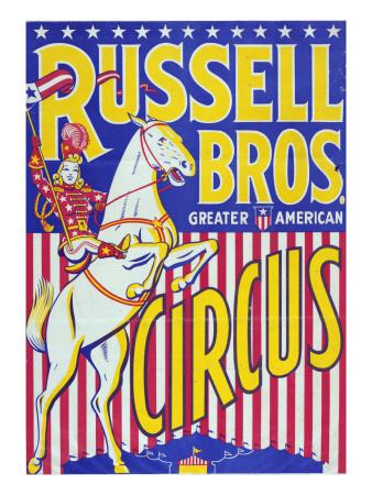 '"Russell Bros--Greater American Circus", Circa 1940' Giclee Print ...