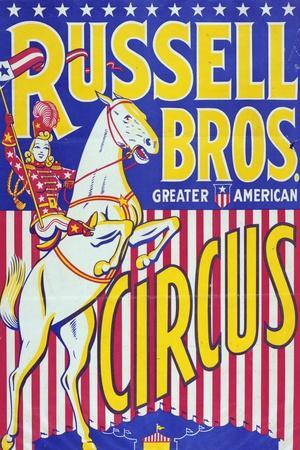 '"Russell Bros--Greater American Circus", Circa 1940' Giclee Print ...