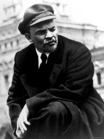 'Russian Communist Leader Vladimir Lenin Wearing Cap Outdoors ...