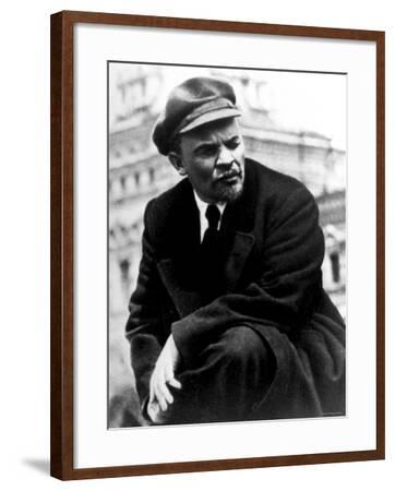 'Russian Communist Leader Vladimir Lenin Wearing Cap Outdoors ...