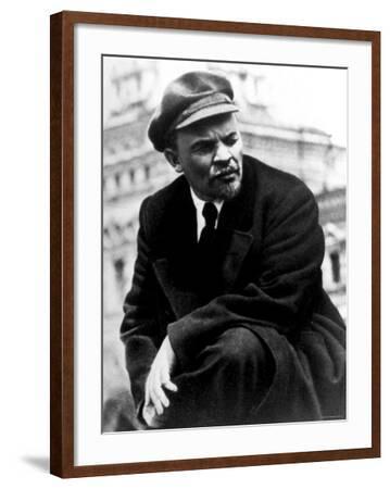 'Russian Communist Leader Vladimir Lenin Wearing Cap Outdoors ...