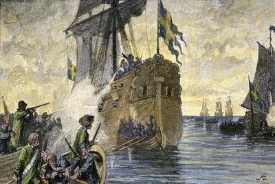 'Russian Defeat on the Fleet during the North War (1700-1721).' Giclee ...