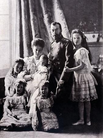 The Family of Tsar Nicholas II (1868 - 1918). from Left to Right: Grand ...