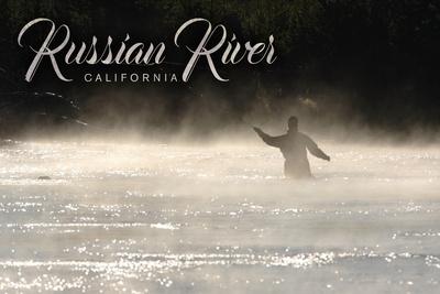 'Russian River, California - Fly Fisherman in River - Photography ...
