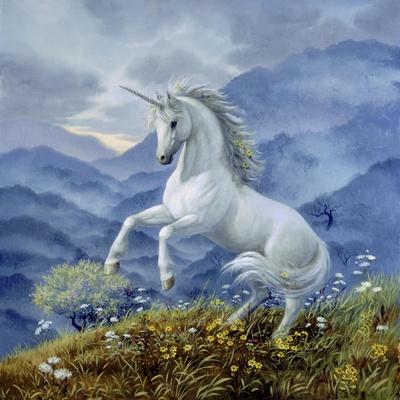 Unicorn Misty Hills Giclee Print - Ruth Sanderson | AllPosters.com