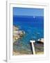 Jetty on the Beach and Boat, Rhodes, Dodecanese, Greek Islands, Greece ...