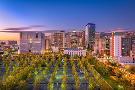 Salt Lake City, Utah, USA downtown financial district cityscape at ...