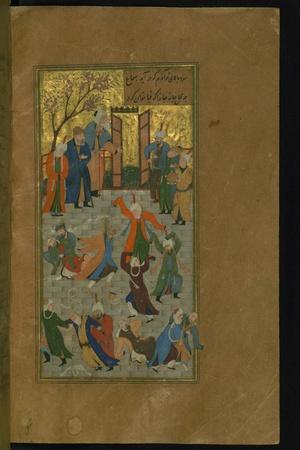 Sama Ceremony. Miniature from a manuscript of the Divan of Hafez, 1512 ...
