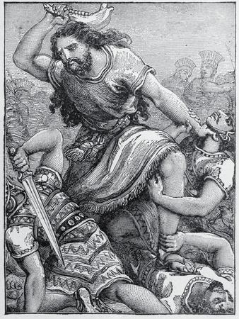 'Samson with Weapon in Hand against Philistines' Giclee Print ...