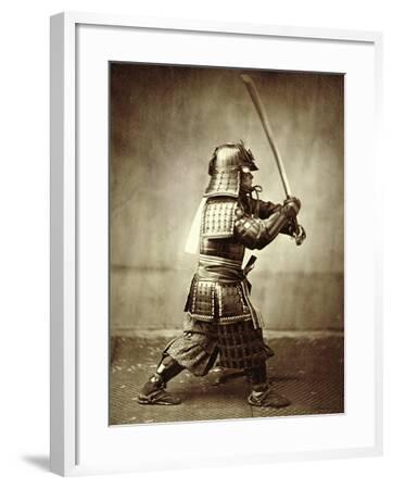 'Samurai with Raised Sword, circa 1860' Giclee Print - Felice Beato ...