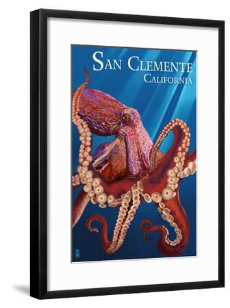 'San Clemente, California - Red Octopus' Prints - Lantern Press ...