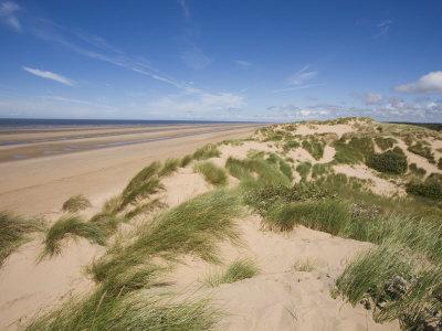 'Sand Dunes on Beach, Formby Beach, Lancashire, England, United Kingdom ...