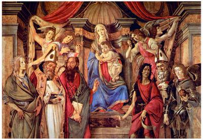 'Sandro Botticelli Madonna Throne of Angels and Saints Art Print Poster ...