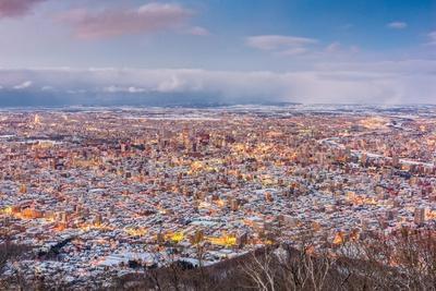 'Sapporo, Japan aerial skyline view in winter' Photo | AllPosters.com