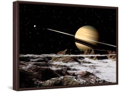 'Saturn Seen from the Surface of its Moon, Rhea' Photographic Print ...