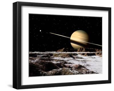 'Saturn Seen from the Surface of its Moon, Rhea' Photographic Print ...