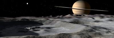 'Saturn Seen from the Surface of its Moon, Rhea' Photographic Print ...