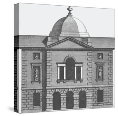Delineation - Rustic Arcade, Down Hall Stretched Canvas Print - School ...