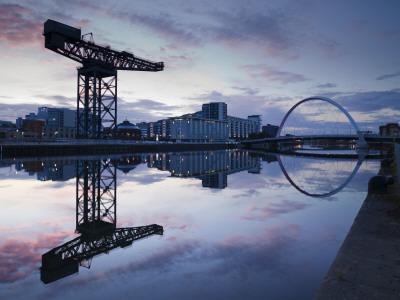 'Scotland, Glasgow, Clydebank, the Finneston Crane and Modern Clydebank ...