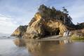 'Sea Caves and Waterfall at Hug Point, Hug Point State Park, Oregon ...