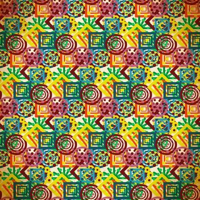 'Seamless Pattern of Colorful Small Patterns in Vintage Style' Poster ...