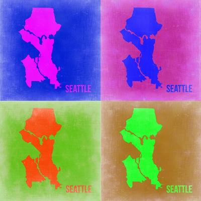'Seattle Pop Art Map 2' Art - NaxArt | AllPosters.com