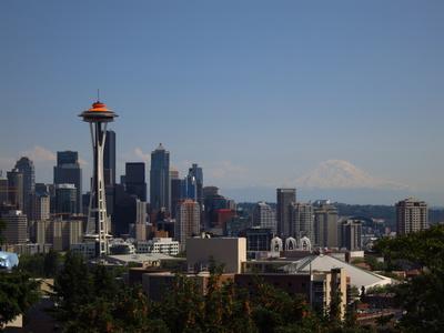 'Seattle Skyline Original Orange' Photographic Print - pacific ...