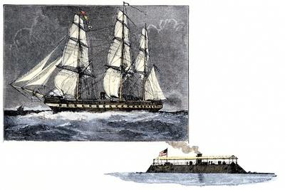 Secession War (1861-1865): the Fregate “Merrimac”” before and after its ...