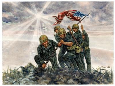 'Second World War, Pacific War: Battle of Iwo Jima, US Marines Victory ...