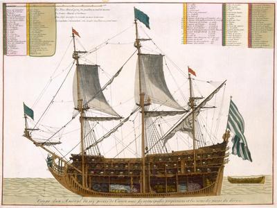 'Section Through a French First-Rate Ship of 104 Cannon, from 'Le ...