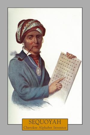 'Sequoyah - Portrait of the Cherokee Alphabet Inventor, c.1844' Poster ...