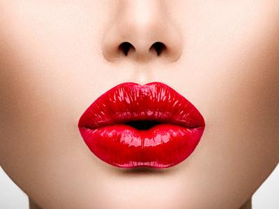 'Sexy Lips. Beauty Red Lip Makeup Detail. Beautiful Make-Up Closeup ...