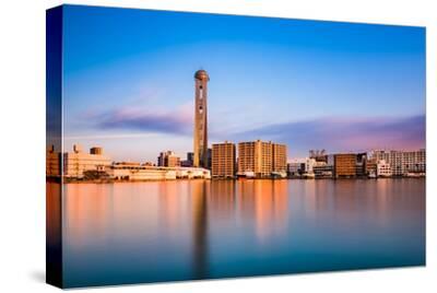 'Shimonoseki, Japan waterfront skyline at the tower' Stretched Canvas ...