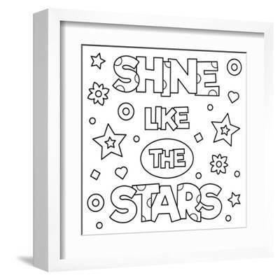 'Shine like the Stars. Coloring Page. Vector Illustration.' Posters ...