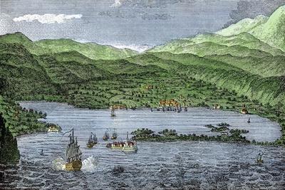 'Ship Pulling at a Fort in Jamaica during the Period of Colonial Wars ...