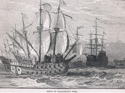 Ships of Elizabethan Time Giclee Print | AllPosters.com